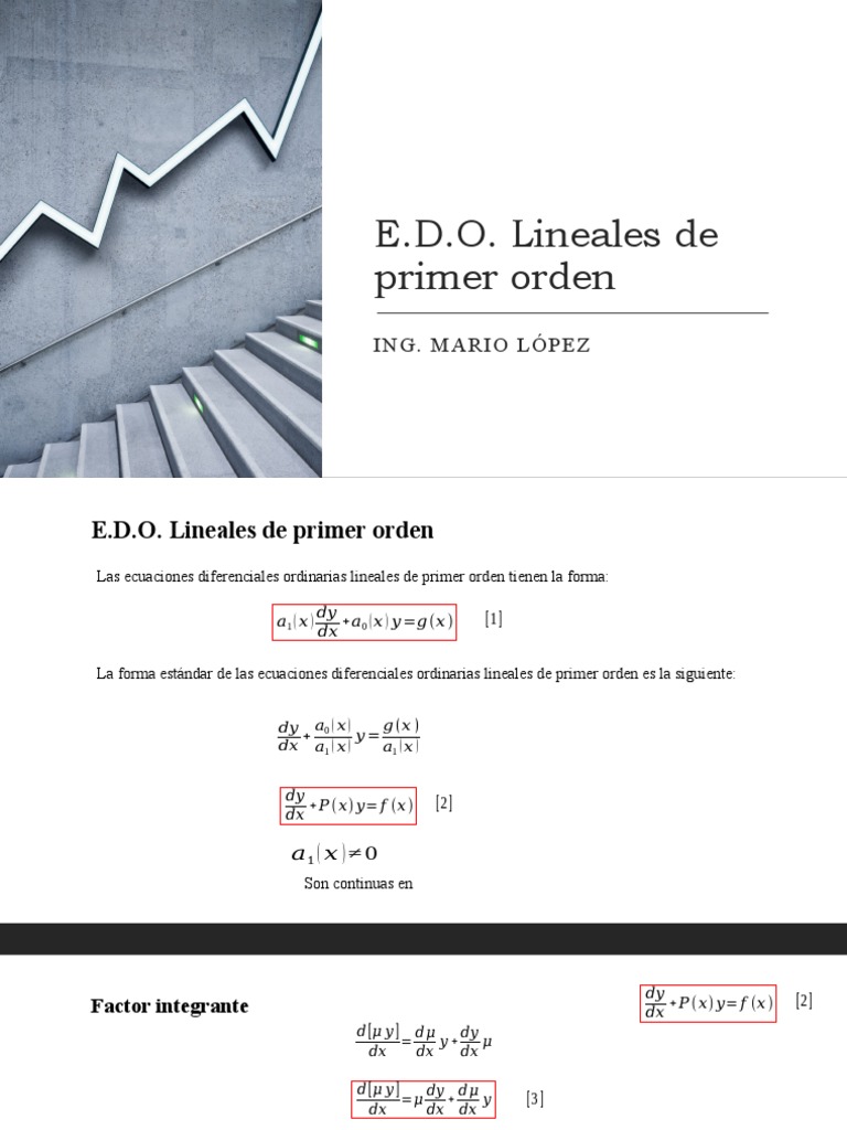 1.5.1 EDO Lineales de 1er Orden A | PDF | Integral | Ecuaciones