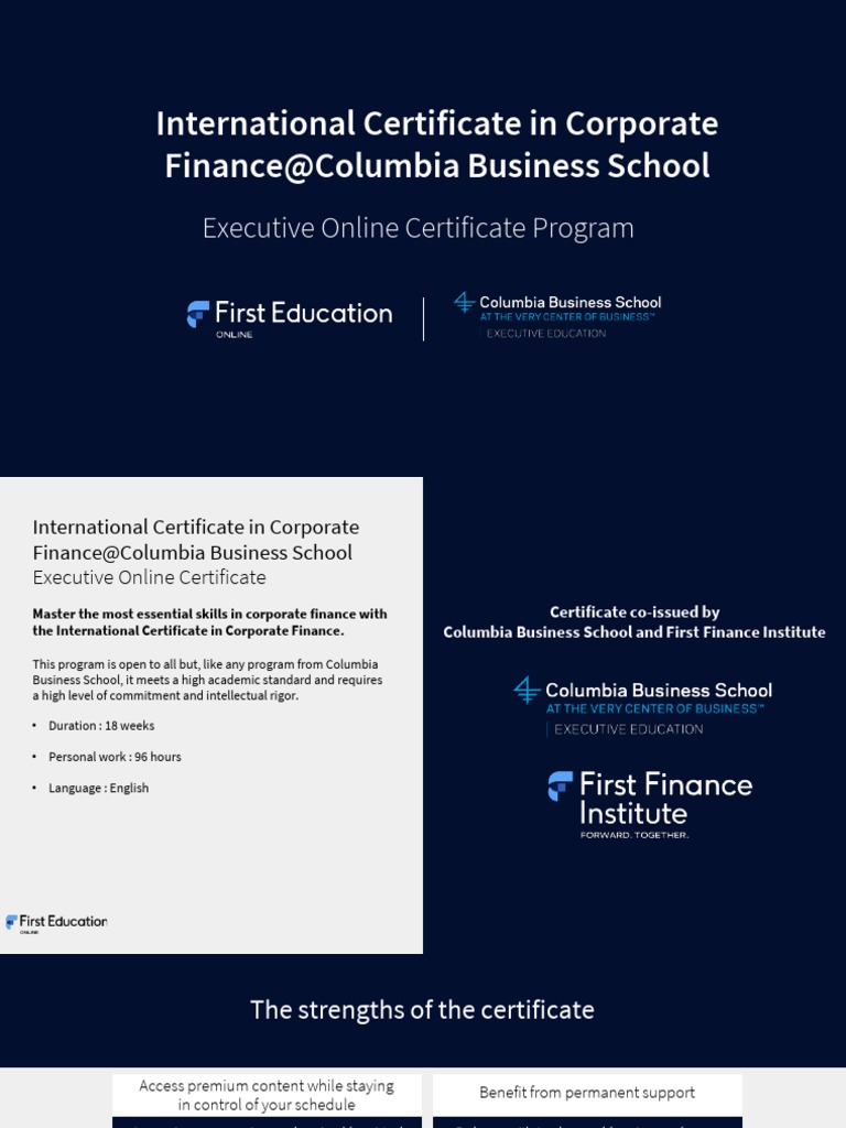 Mastering Corporate Finance: An Executive Certificate Program in ... Mastering Corporate Finance: An Executive Certificate Program in ...