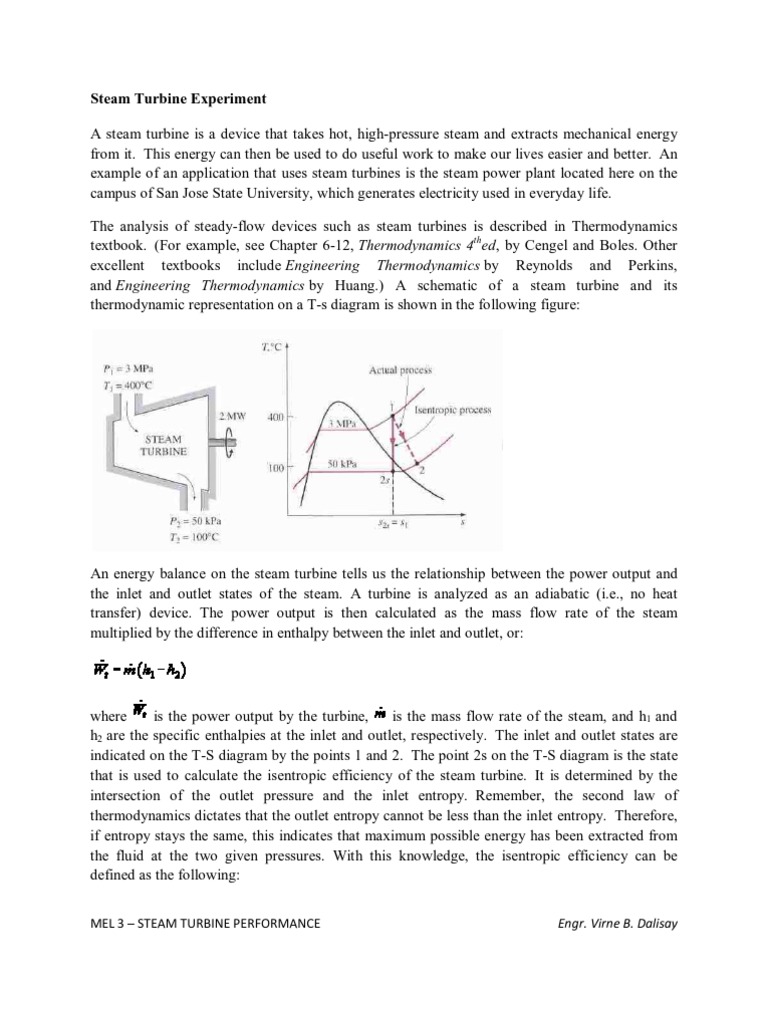 Steam Turbine Experiment | PDF | Steam Engine | Power (Physics)