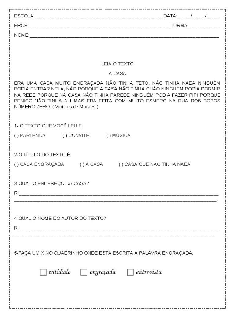 Atividades de Português 2°ano | PDF