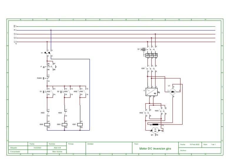 Diagrama de Inversión de Giro Motor DC | PDF
