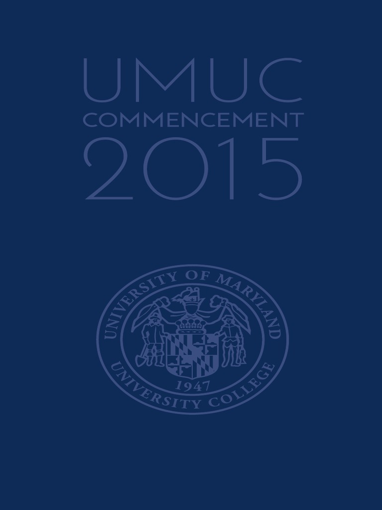 2015 UMUC Commencement Program | PDF | Social Science | Wellness