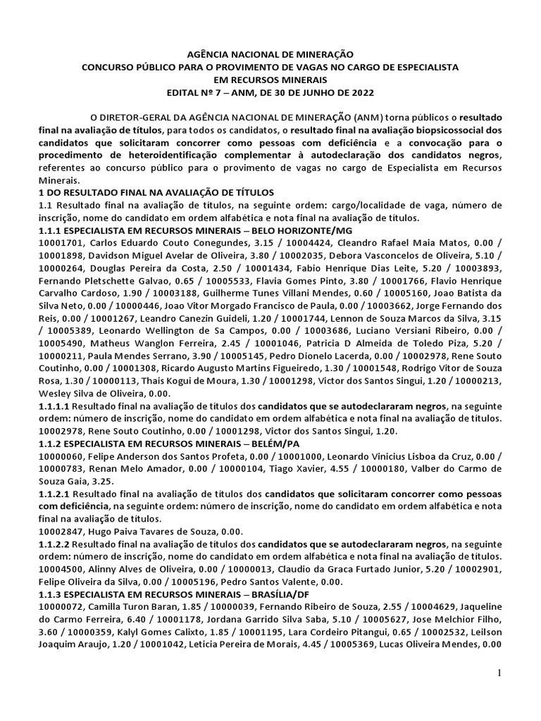 Ed 7 2021 Concurso Anm Res Final Tit Bio Conv Hetero | PDF