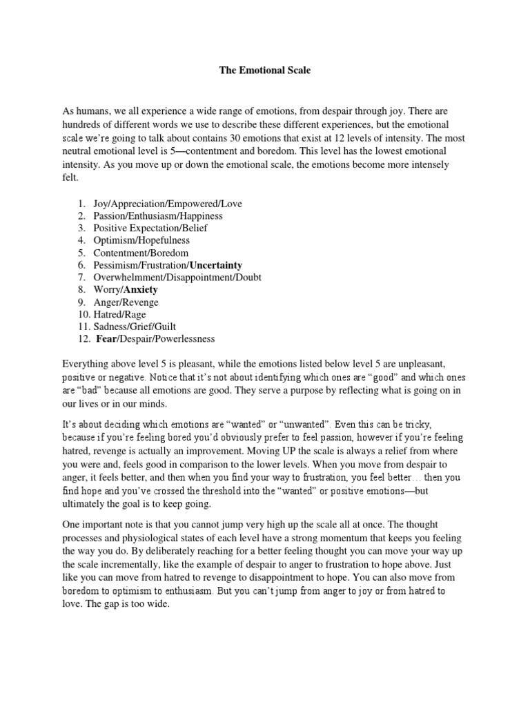 3.1 Emotional Scale | PDF | Anxiety | Emotions