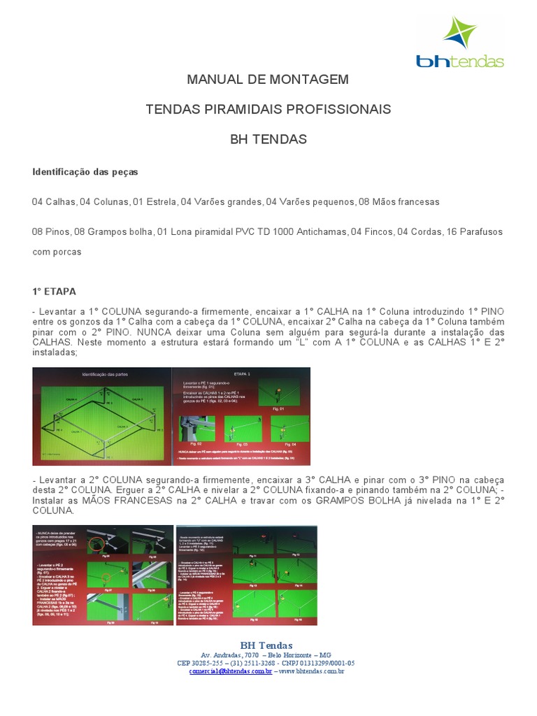 Manual de Montagem Piramidais - BH Tendas | PDF