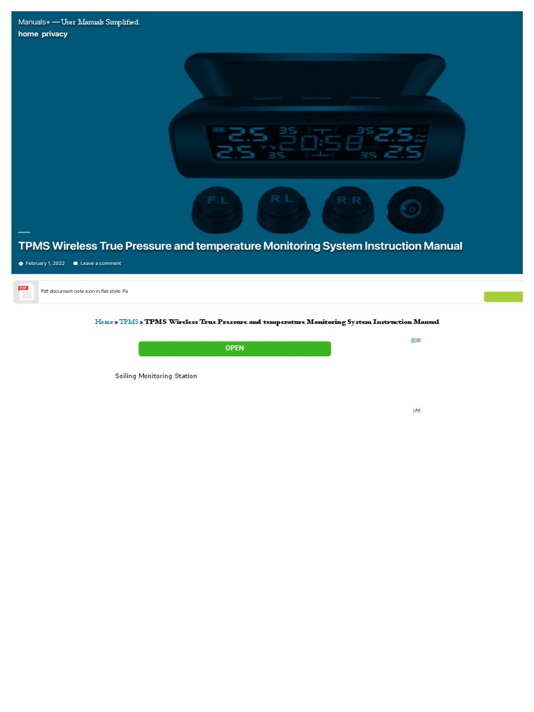 TPMS Wireless True Pressure and Temperature Monitoring System ...