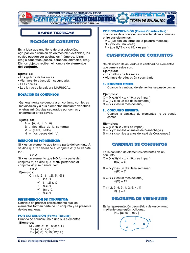 Aritmetica - Teoria de Conjuntos | PDF | Conjunto (Matemáticas ...