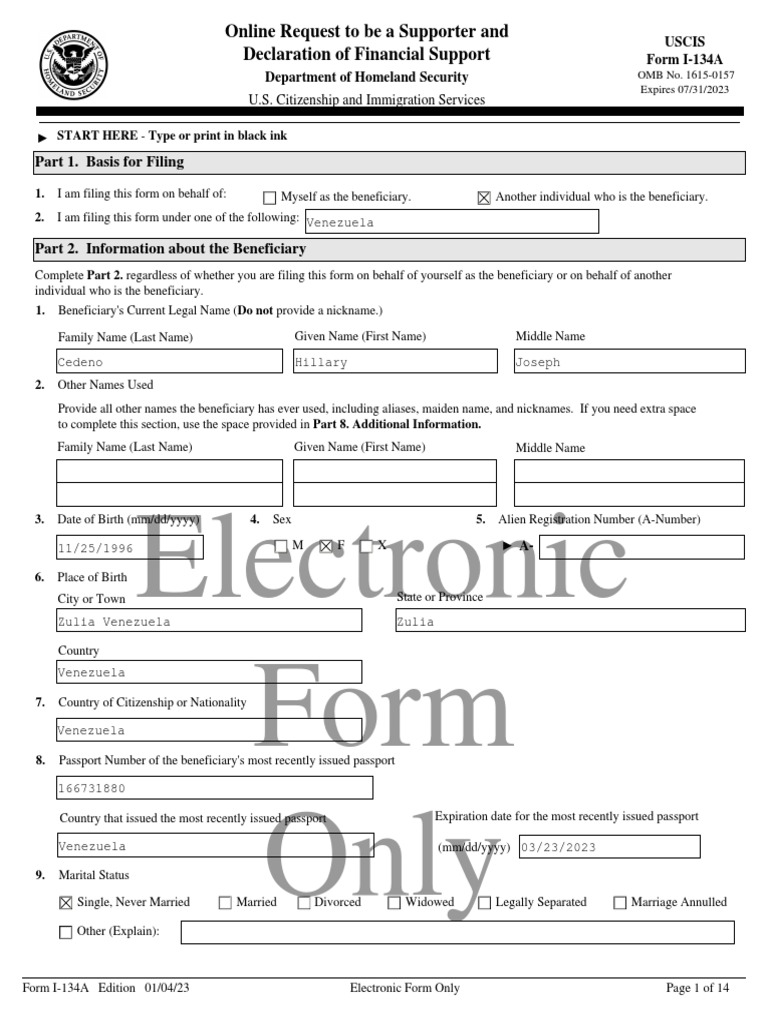 Electronic Form Only: Online Request To Be A Supporter and Declaration ...