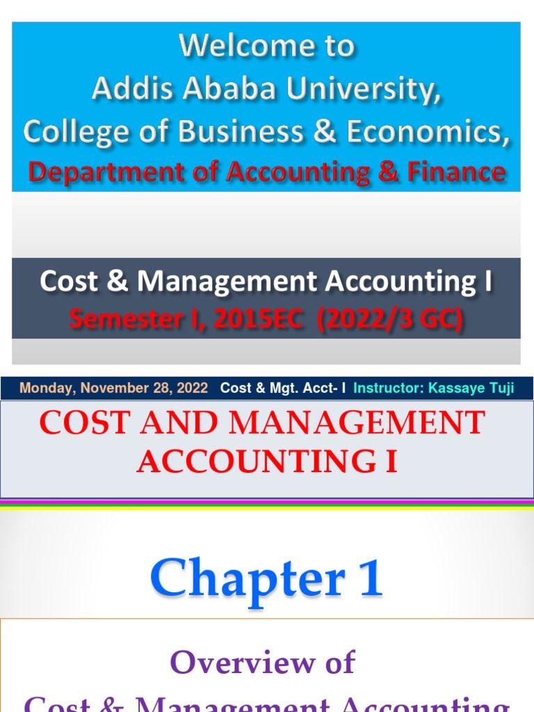 Chapter 1 - Overview of Cost & Mgt. Acct | PDF | Cost | Management ...
