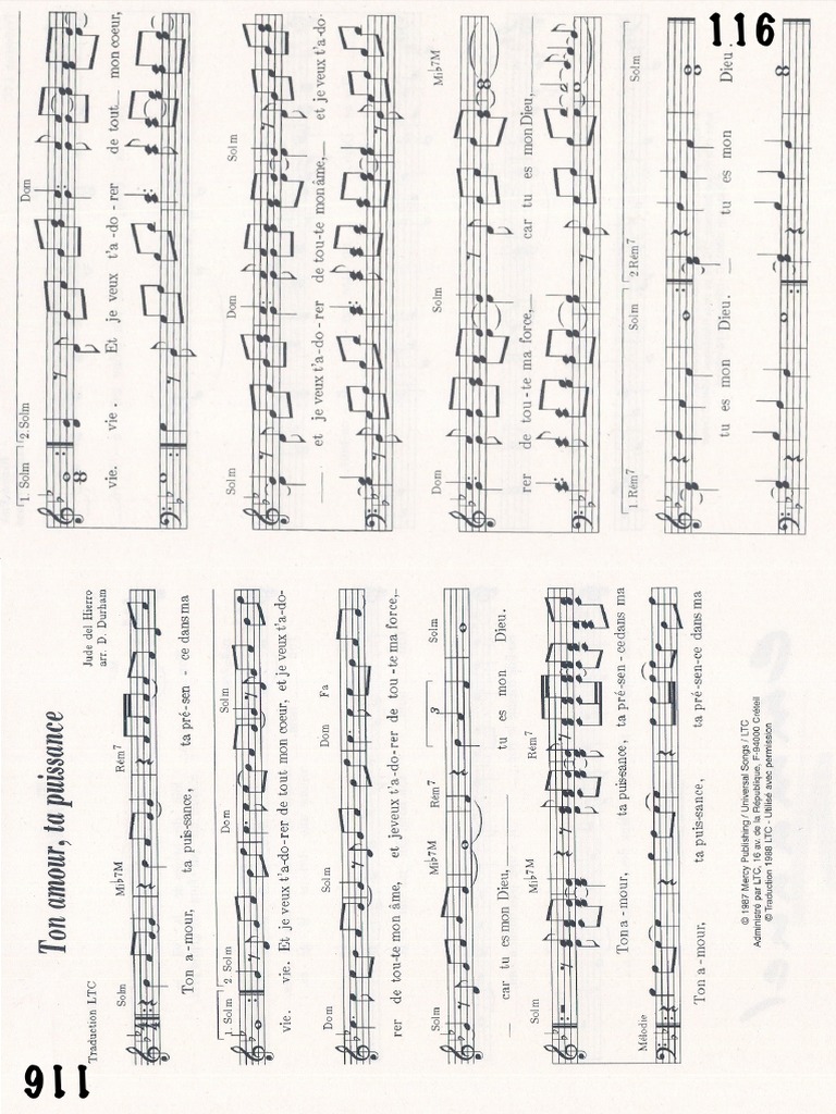 116 - Ton Amour, Ta Puissance | PDF