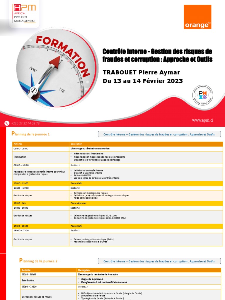 Support de Formation Sur La Gestion Des Risques de Fraude Et Corruption - Orange Côte D'ivoire ...
