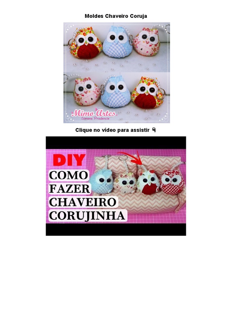 Moldes Chaveiro Coruja | PDF
