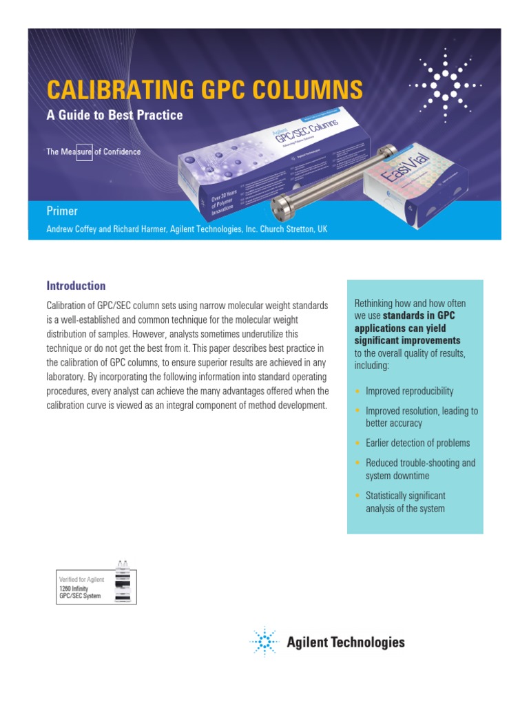 Agilent Calibrating GPC Columns - A Guide To Best Practice | PDF | Molecular Mass | Chromatography