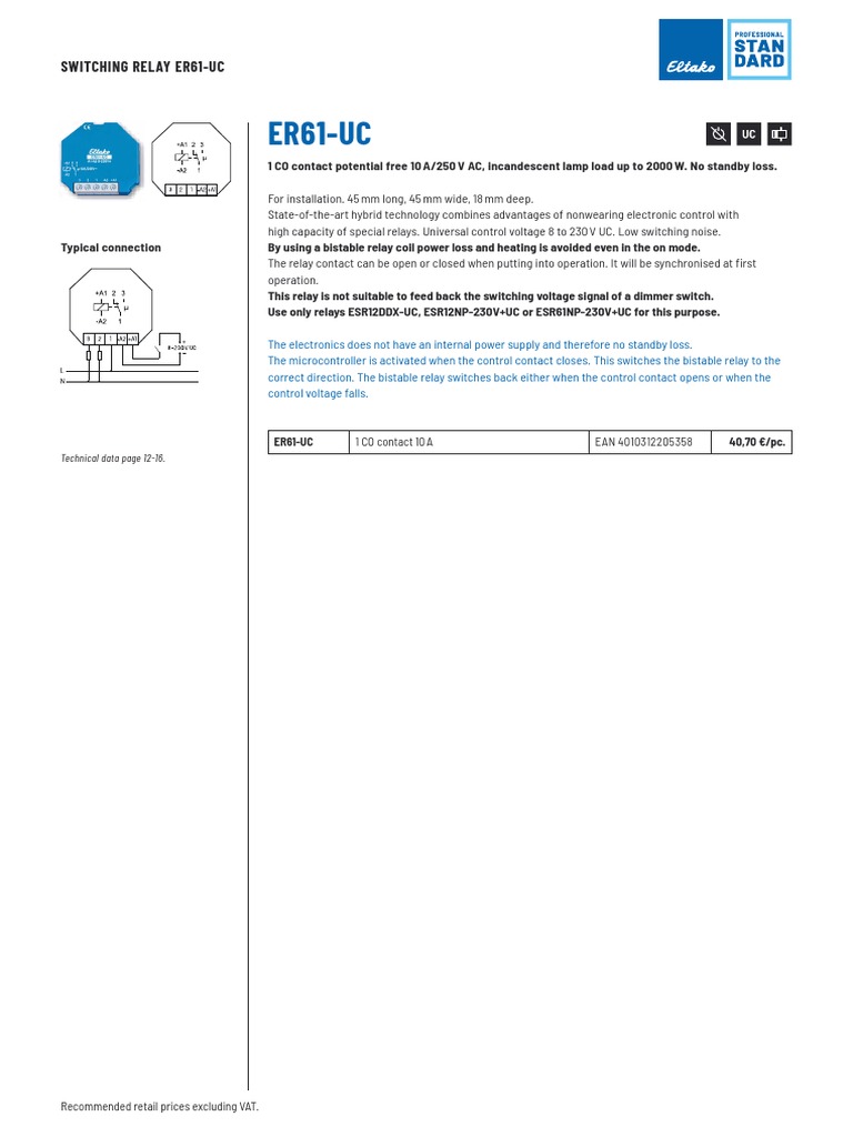 Datasheet ER61-UC | PDF