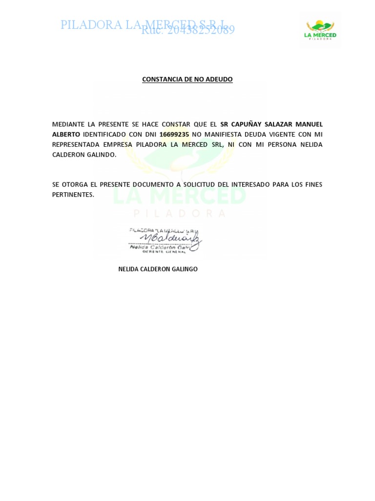 Constancia de No Adeudo | PDF