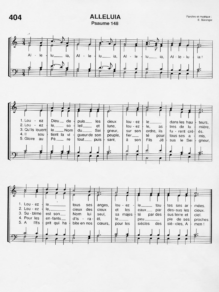 Alléluia Psaume 148 | PDF