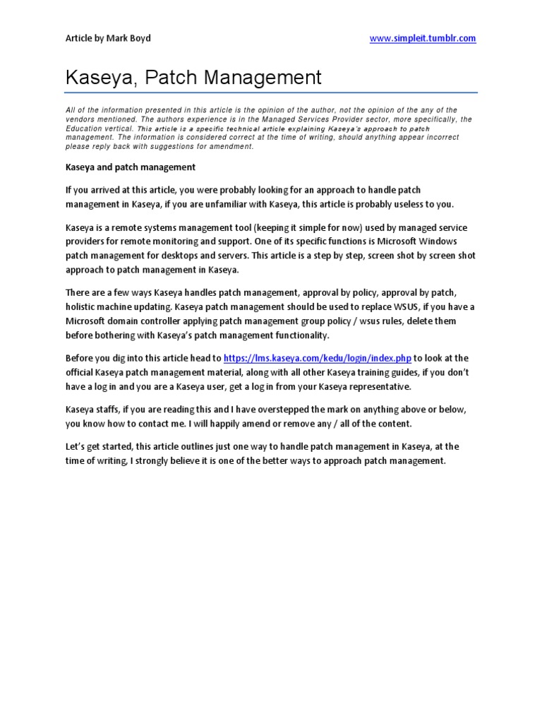 Kaseya Patch Management Pdf Group Policy Directory Computing