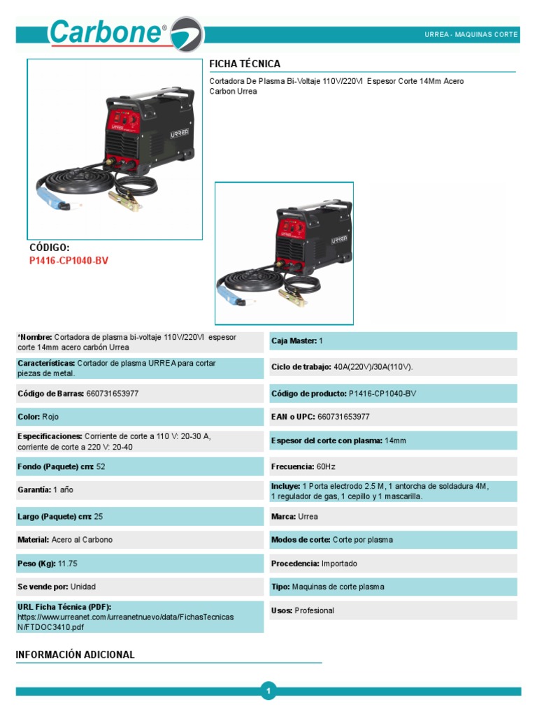 p1416 Cp1040 BV Cortadora de Pla | PDF | Construcción | Soldadura