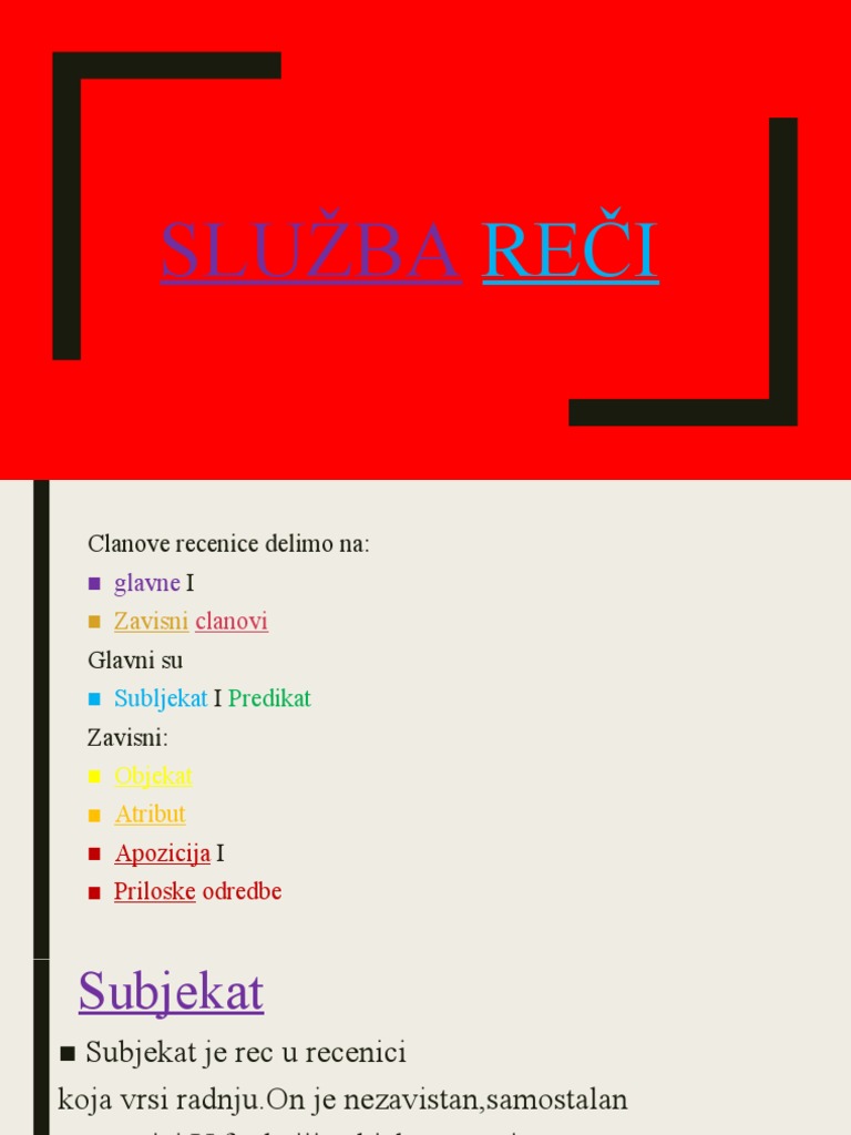 Prezentacija Sluzba Reci 1 | PDF