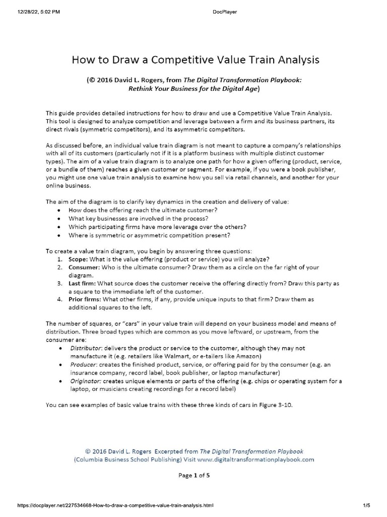 Competitive Value Train | PDF