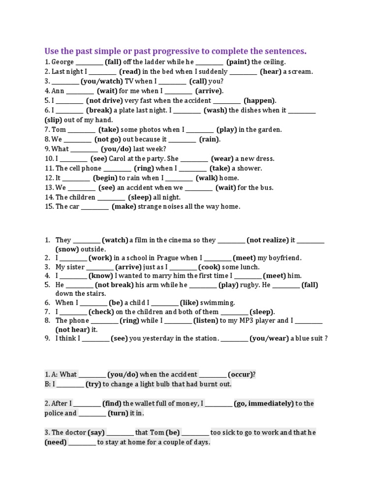 Past Simple - Continuous | PDF