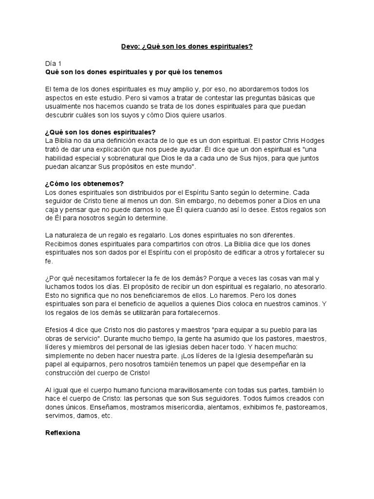 Descubre tus dones espirituales | PDF | Cristo (título) | espíritu Santo