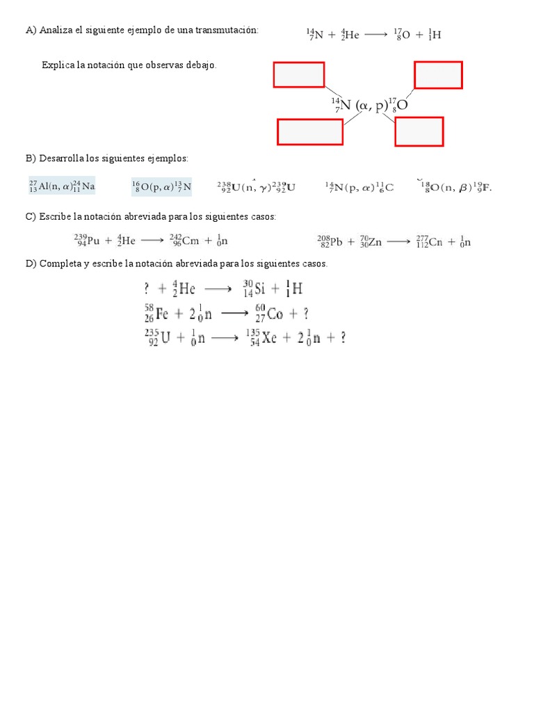 Ejercicios de Transmutación | PDF