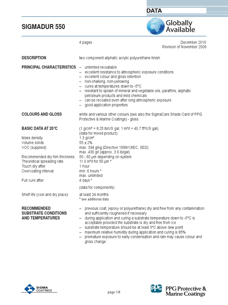 Sigmadur 550 | PDF | Paint | Varnish