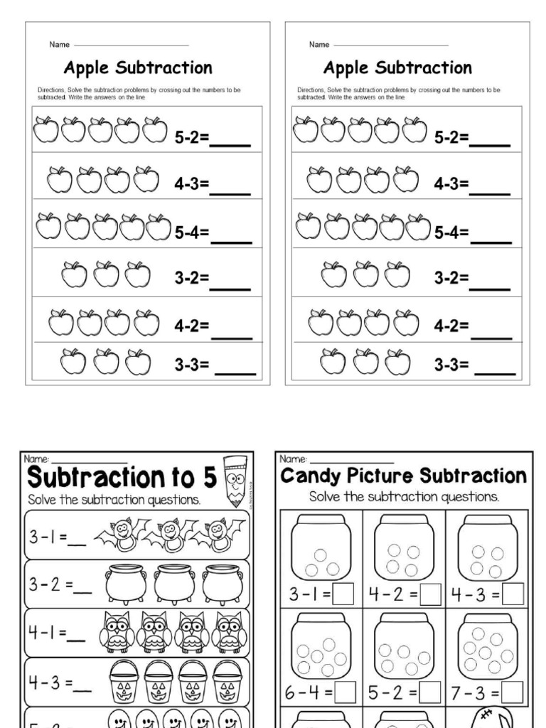 Minus Worksheets | PDF
