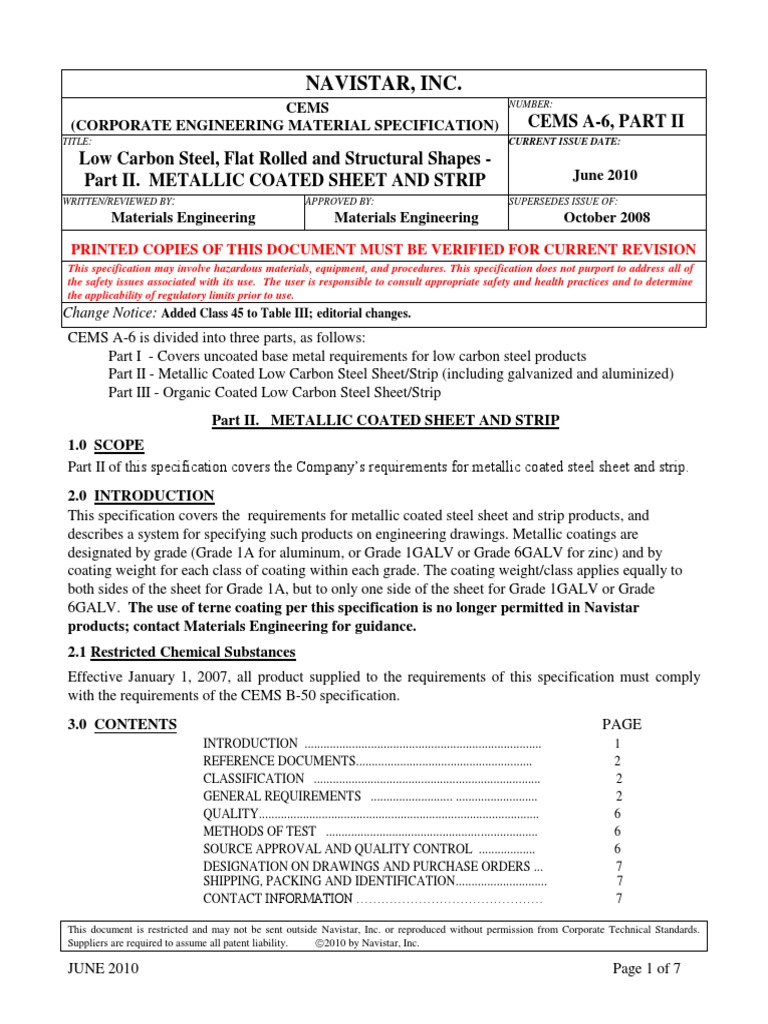 CEMS A 6 Part II | PDF | Sheet Metal | Specification (Technical Standard)
