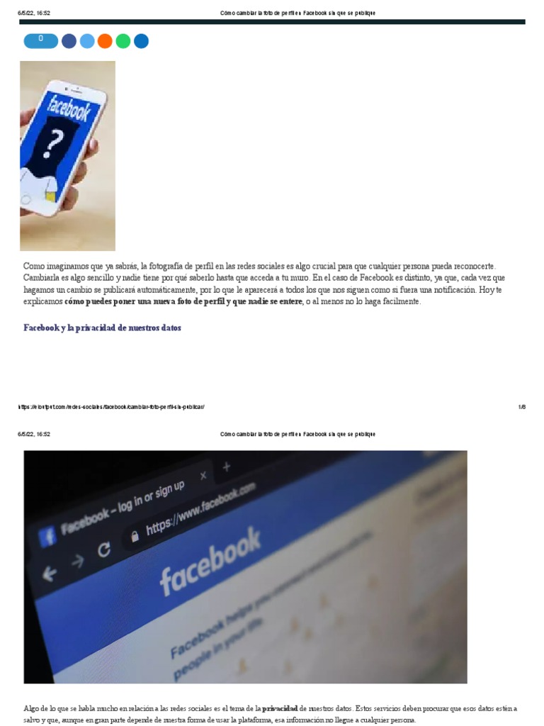 Cómo Cambiar La Foto De Perfil En Facebook Sin Que Se Publique