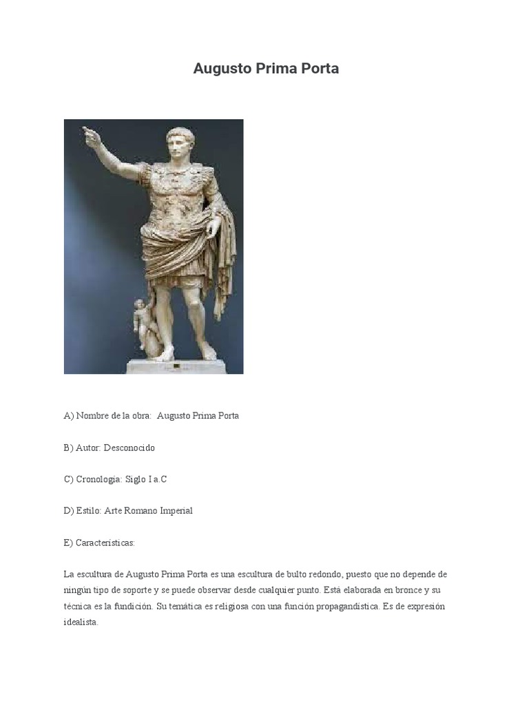 Escultura Augusto Prima Porta: Análisis | PDF