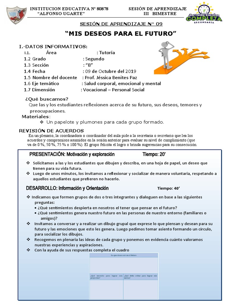 Sesión 9 - Mis Deseos para El Futuro | PDF | Ciencia cognitiva | Sicología