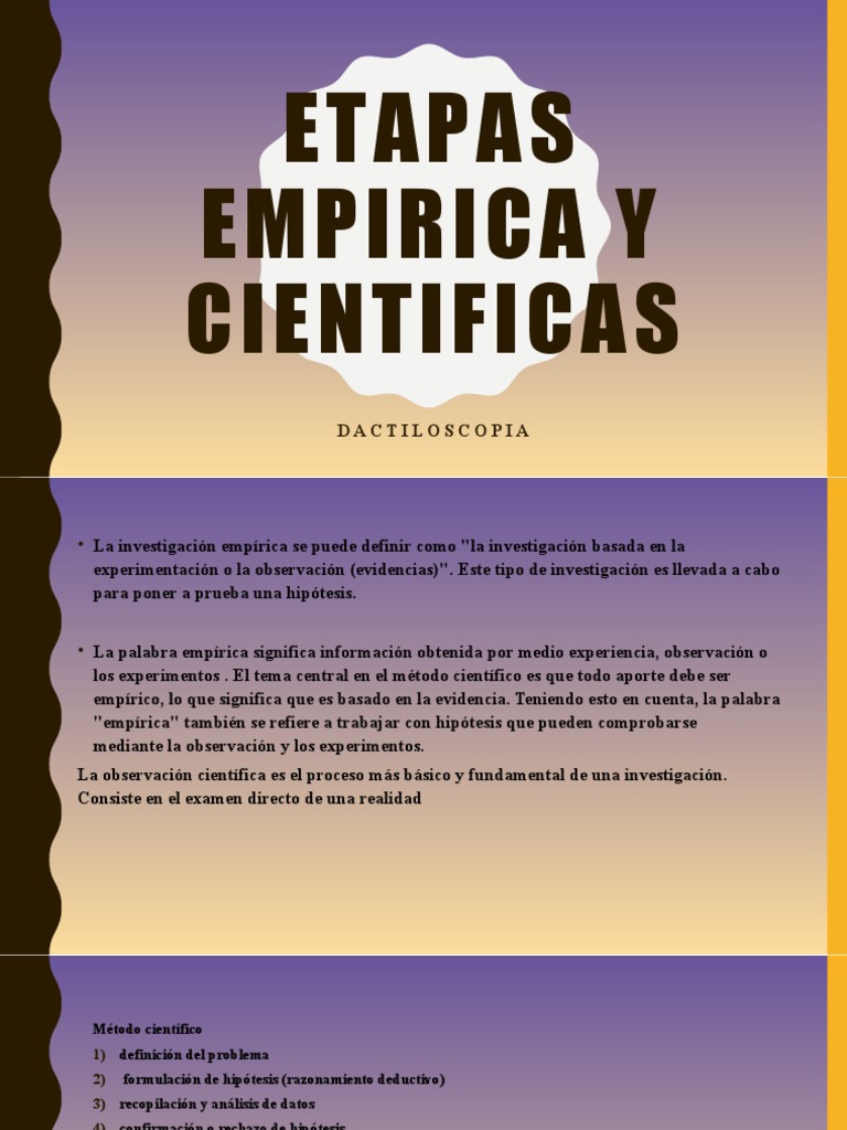 Etapas Empirica y Cientificas | PDF | Hipótesis | Método científico