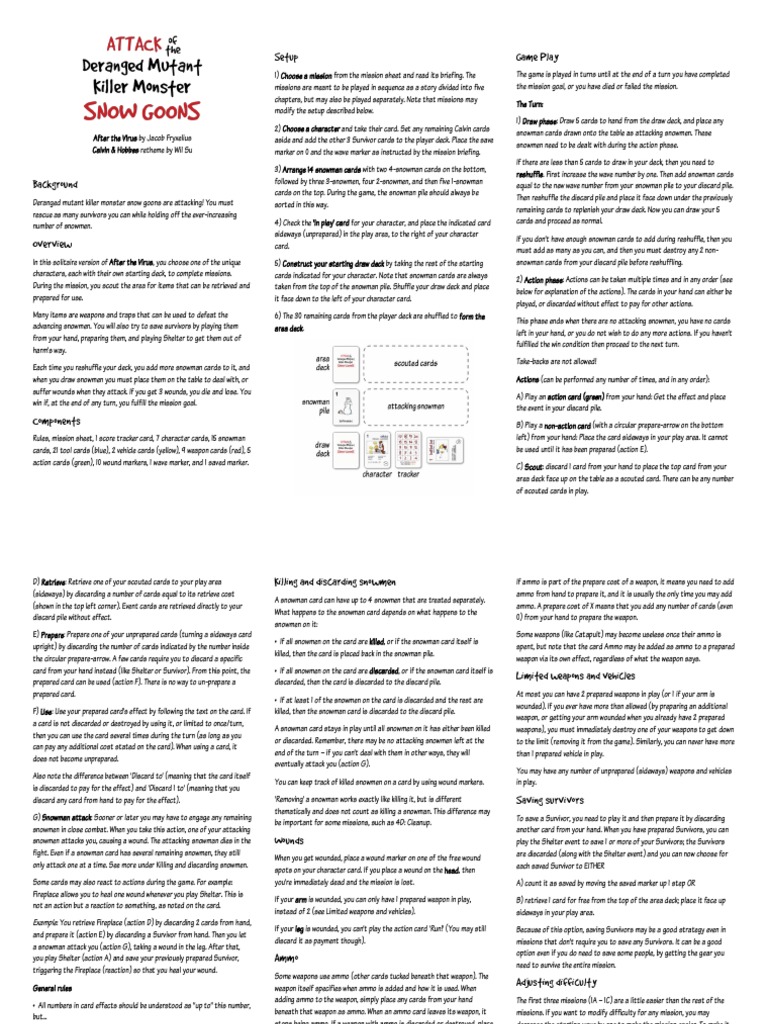 Attack of The Snow Goons - Rules & Missions | PDF | Ammunition