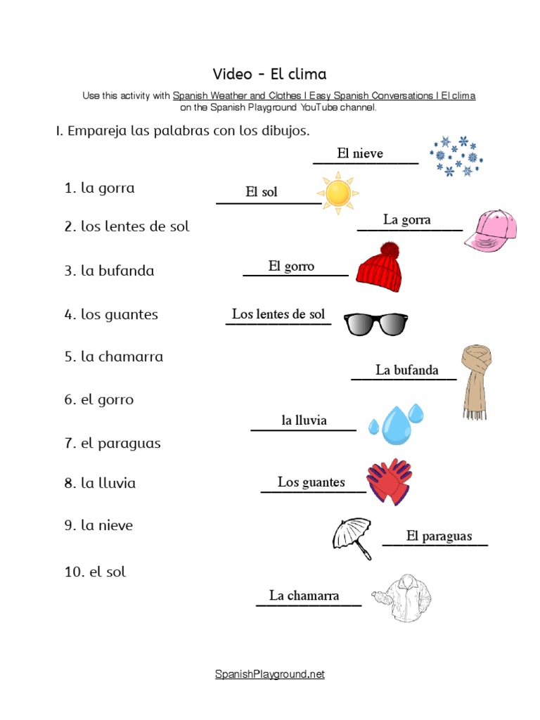 Actividades sobre el clima para niños | PDF