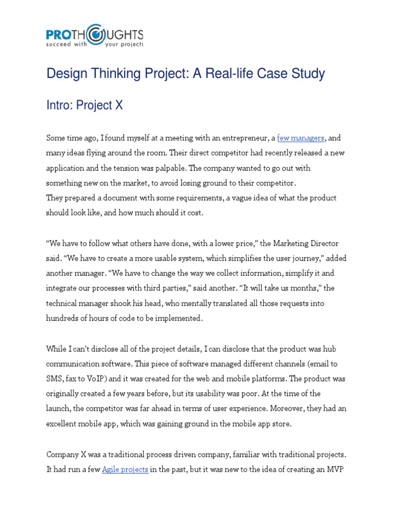 Case-Study-Design Thinking Project | PDF | Prototype | Design Thinking