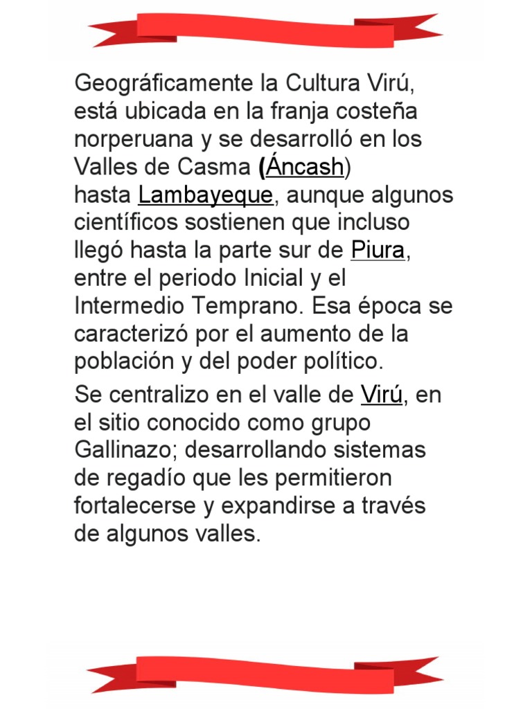 Geográficamente La Cultura Virú | PDF