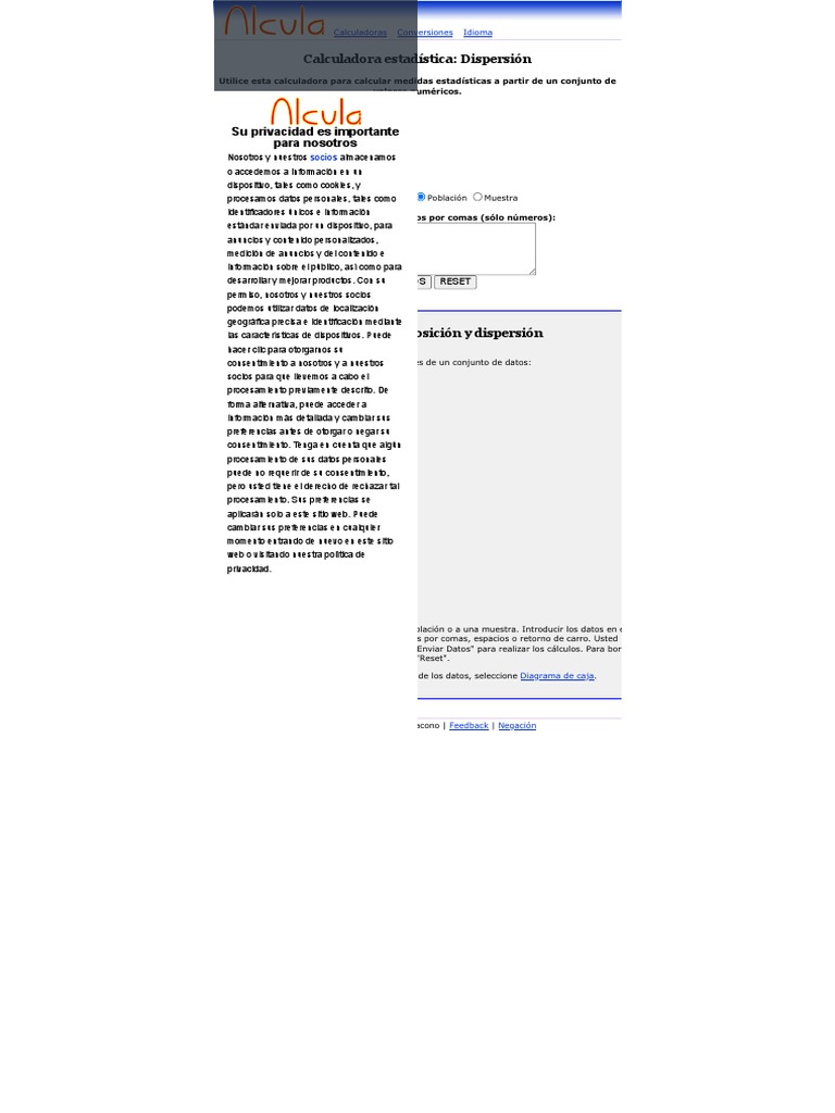 WWW Alcula | PDF | Privacidad en internet | Dispersión estadística