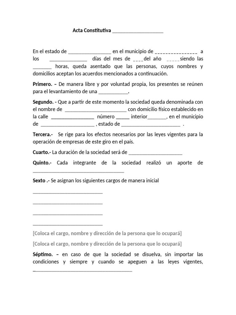 Formato_Acta_Constitutiva-asociacion-civil | PDF