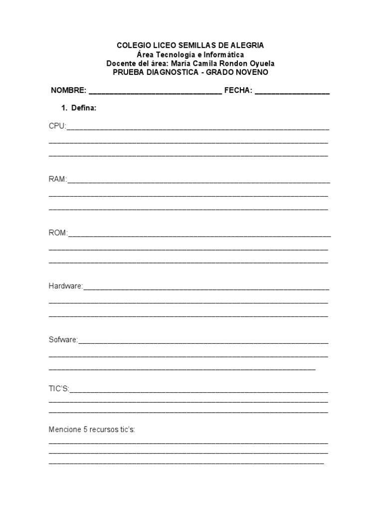 Diagnostico 9 Informatica | PDF | Microsoft Excel | Archivo de computadora