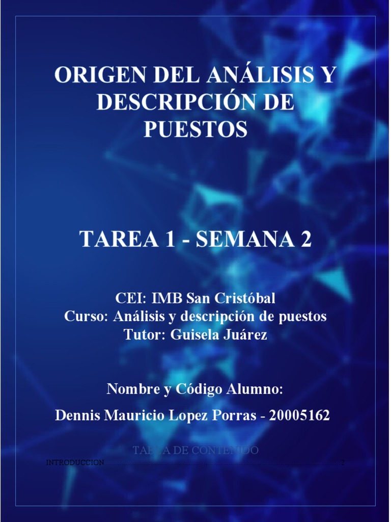 Historia Del Analisis y Descripcion de Puestos | Descargar gratis PDF | Gestión de recursos ...