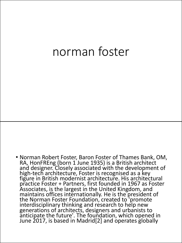 Norman Foster: Key Figure in Architecture | PDF | Art | History