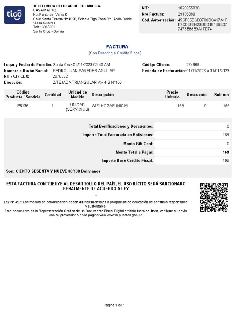 Fact Tigo Home 46 062100129620004 | PDF