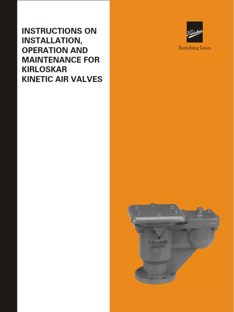 Instructions On Installation, Operation and Maintenance For Kirloskar ...