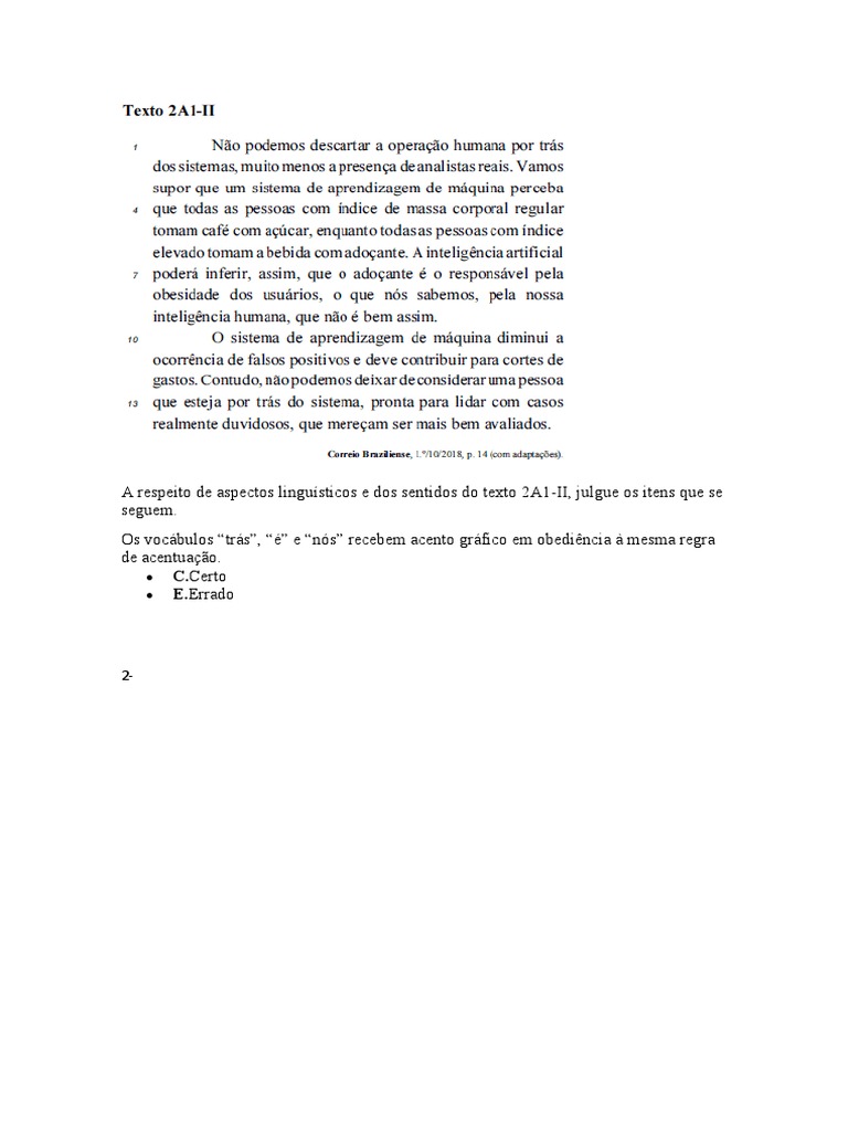 A Respeito de Aspectos Linguísticos e Dos Sentidos Do Texto 2A1 | PDF