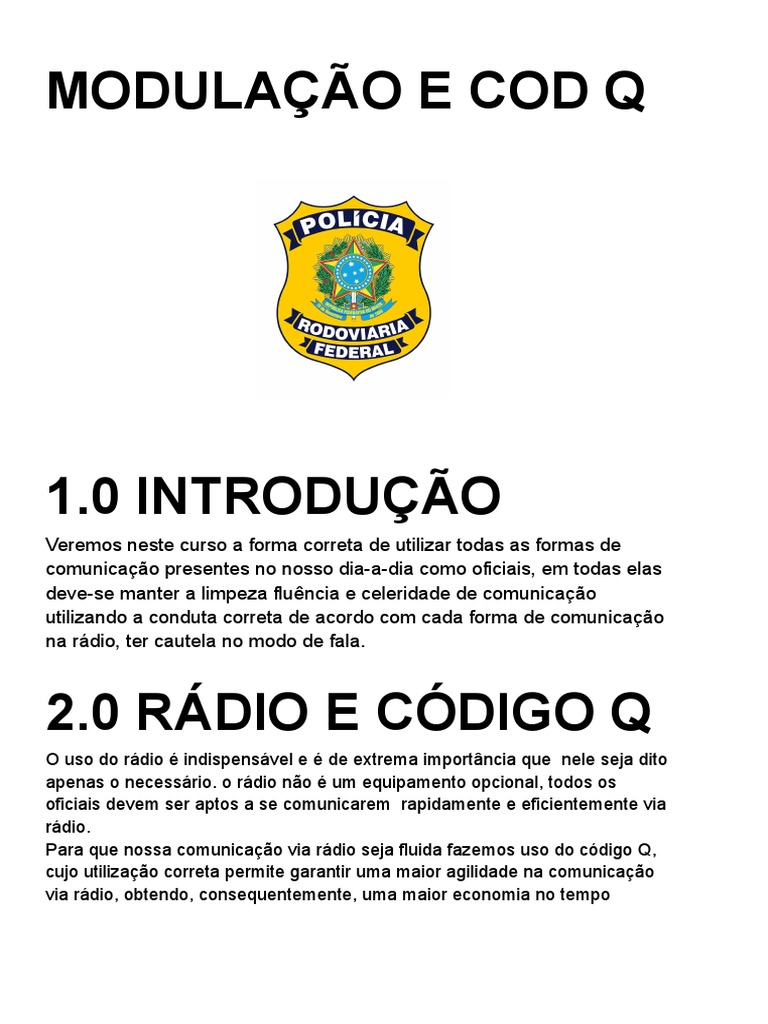 Comunicação Eficiente e Segura Via Rádio: Uma Introdução ao Código Q e ...