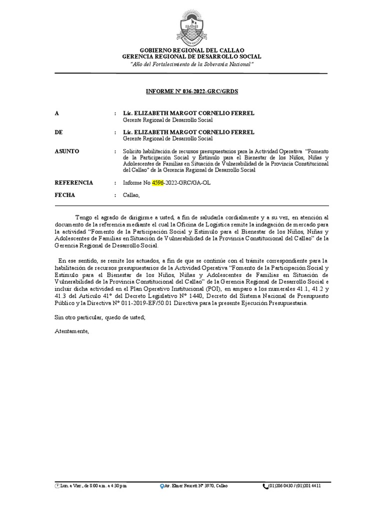 Informe Cris A Grds Solicitud Habilitacion | PDF | Gobierno