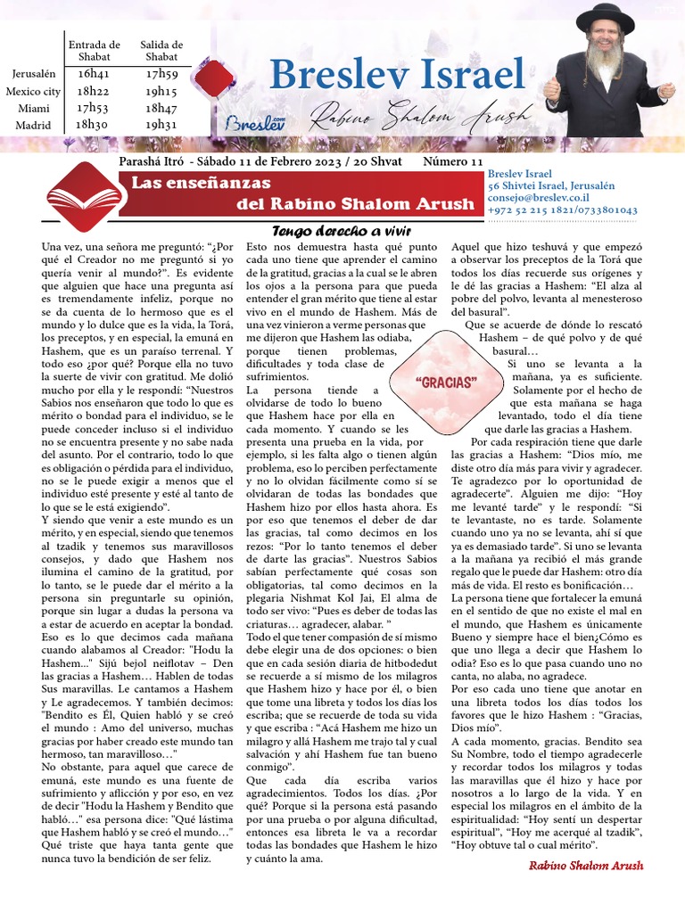 Gratitud y Fe en las Enseñanzas de Arush | PDF | Oración | Perdón