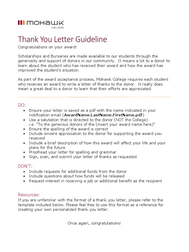 Thank You Letter Guideline | PDF | Career & Growth | Social Science